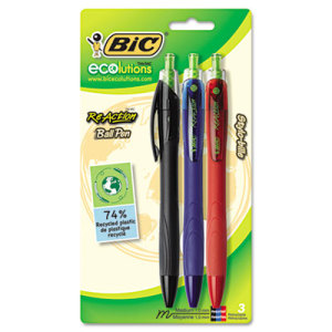 BIC Ecolutions Reaction Ballpoint Retractable Pen - BICCPGEP31ASST ...