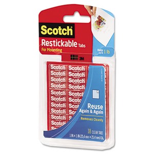 Scotch-brite Restickable Mounting Tabs - MMMR100 - Shoplet.com