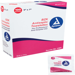 Dynarex BZK Antiseptic Towelette 5 x 7 - DX1303 - Shoplet.com