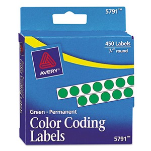 Avery Handwrite-Only Permanent Self-Adhesive Round Color-Coding Labels ...