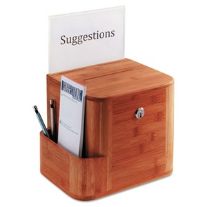Safco Bamboo Suggestion Boxes - SAF4237CY - Shoplet.com