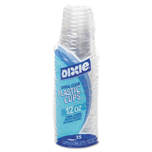 Dixie Clear Plastic PETE Cups - DXECP12DX - Shoplet.com