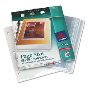 Avery Page Size Heavyweight Three-Hole Punched Sheet Protector ...