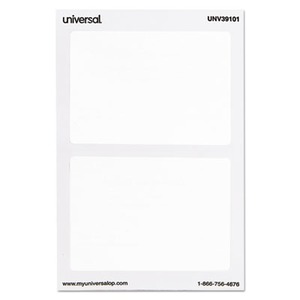 Universal Plain Self-Adhesive Name Badges - UNV39101 - Shoplet.com