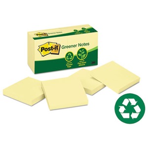 Post-it Original Recycled Note Pads - MMM654RPYW - Shoplet.com
