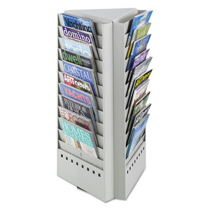 Safco Steel Rotary Brochure Rack - SAF4326GR - Shoplet.com