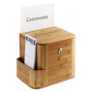 Safco Bamboo Suggestion Boxes - SAF4237NA - Shoplet.com