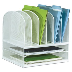 Safco Onyx Mesh Desk Organizer with Two Horizontal and Six Upright ...