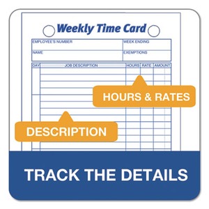 Tops Weekly Employee Time Cards - TOP3016 - Shoplet.com