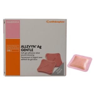 Smith & Nephew ALLEVYN Ag Gentle Border Silicone Gel Adhesive Silver Wound Dressing, 7" x 7 ...