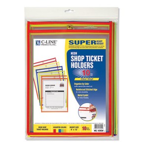 C-line Neon Stitched Shop Ticket Holders - CLI43920 - Shoplet.com