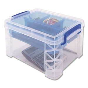 Advantus Super Stacker Divided Storage Box - AVT37375 - Shoplet.com