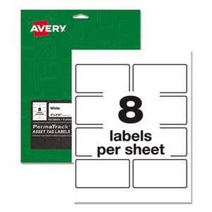 Avery PermaTrack Durable White Asset Tag Labels - AVE61530 - Shoplet.com