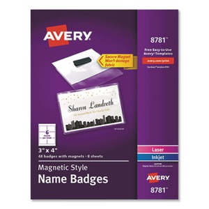 Avery Magnetic Style Name Badge Kit - AVE8781 - Shoplet.com