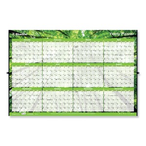 Blueline Yearly Laminated Wall Calendar - REDC171910 - Shoplet.com