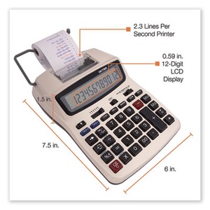 Victor 1208-2 Two-Color Compact Printing Calculator - VCT12082 ...