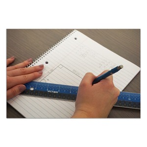 Victor Easy Read Stainless Steel Ruler - VCTEZ12SBL - Shoplet.com