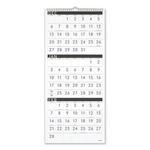 At-a-Glance Three-Month Reference Wall Calendar - AAGPM11X28 - Shoplet.com