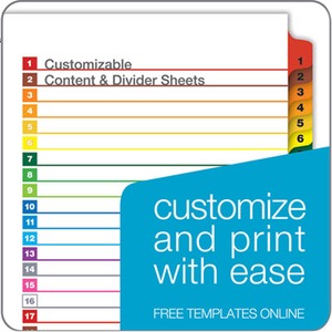 Cardinal OneStep Printable Table of Contents and Dividers - CRD60118 ...