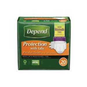 Depend Protection Adult Brief with 4 Tabs Small/Medium 19 - 34 Inch ...