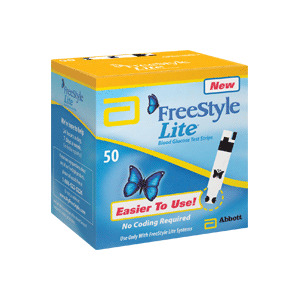 Abbott Diabetes Care FreeStyle Lite Blood Glucose Test Strip (50 count ...