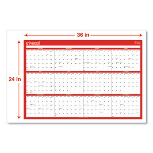 Universal Erasable Wall Calendar - UNV71004 - Shoplet.com