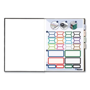 Blueline Business Notebook with Self-Adhesive Labels - REDA9 - Shoplet.com