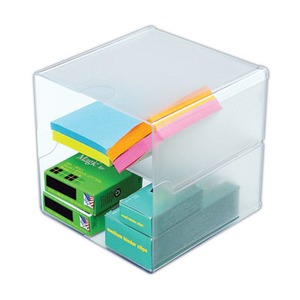 Deflecto Stackable Cube Organizer - DEF350701 - Shoplet.com