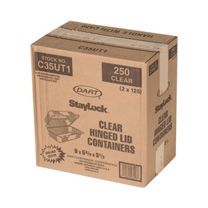 Dart StayLock Clear Hinged Lid Containers - DCCC35UT1 - Shoplet.com