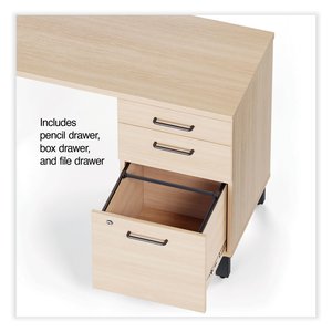 Union & Scale Essentials Single-Pedestal L-Shaped Desk with Integrated ...