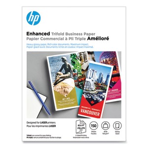 HP Laser Glossy Tri-Fold Brochure Paper - HEWQ6612A - Shoplet.com