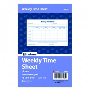 Adams Weekly Time Sheet - ABF9507ABF - Shoplet.com