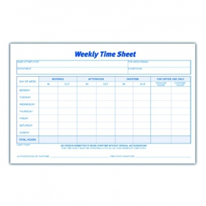 Adams Weekly Time Sheet - ABF9507ABF - Shoplet.com