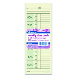 Adams Weekly Time Card - Named Days - ABF9791200 - Shoplet.com