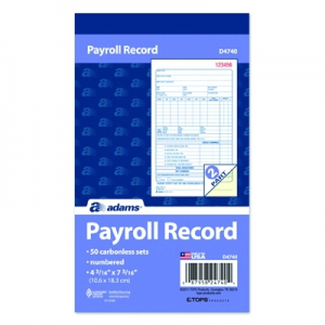 Adams Payroll Record Book - ABFD4740 - Shoplet.com