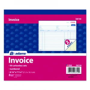 Adams Invoice Book - ABFD8740 - Shoplet.com