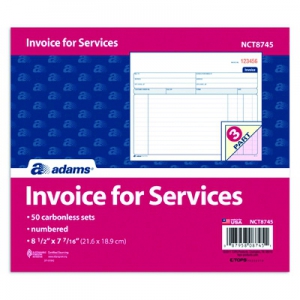 Adams Invoice for Services Unit Set - ABFNCT8745 - Shoplet.com