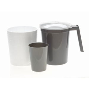 Medline Foam Outer Jacket Water Pitcher & Tumbler Set,Graphite,32.000 ...