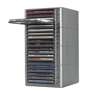 Compucessory CD Storage Rack Tower, One Touch, Holds 20 CDs - CCS45003 ...