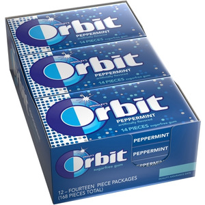 Orbit Peppermint Sugarfree Gum - 12 packs - MRS21486 - Shoplet.com