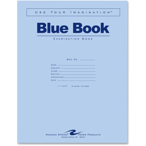 Roaring Spring 8 - sheet Blue Examination Book - Letter - ROA77517 ...