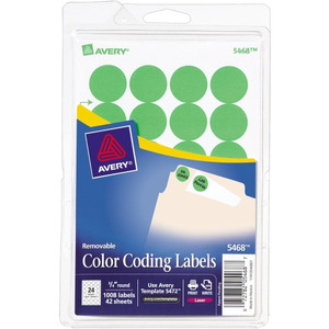 Avery Removable Color-Coding Labels - AVE05468 - Shoplet.com