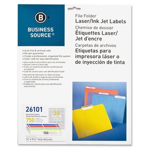 Business Source Laser/Inkjet File Folder Labels - BSN26101 - Shoplet.com