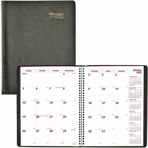 Brownline Monthly Planner - REDCB1262BLK - Shoplet.com