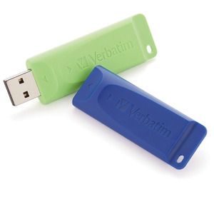 Verbatim Microban 64GB Store 'n' Go USB Flash Drive - 2pk - Blue, Green ...