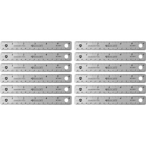 Westcott 6" Stainless Steel Rulers - ACM10414BX - Shoplet.com