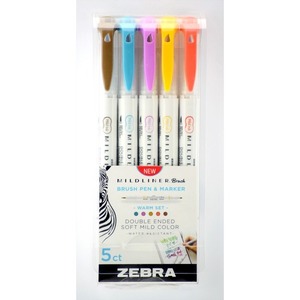 Zebra MILDLINER Dual Ended Brush Pen & Marker Set - ZEB79305 - Shoplet.com