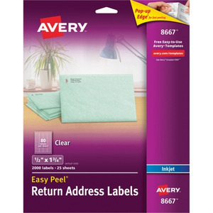 Avery Easy Peel Inkjet Printer Mailing Labels - AVE8667 - Shoplet.com