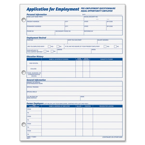 Adams Double-Sided Employment Application Forms - ABF9661 - Shoplet.com