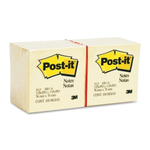 Post-it Notes Original Notepads - MMM654YW - Shoplet.com